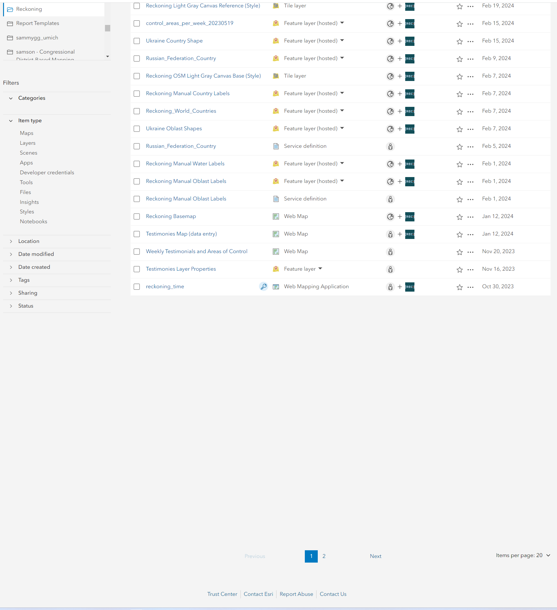 ArcGIS Online Content list - increase default "Ite... - Esri Community