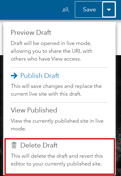Revert to published app config / Delete draft conf... - Esri Community