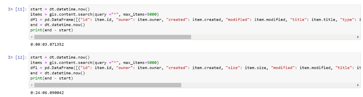 Solved: Populating dataframe with item search results - va... - Esri Community