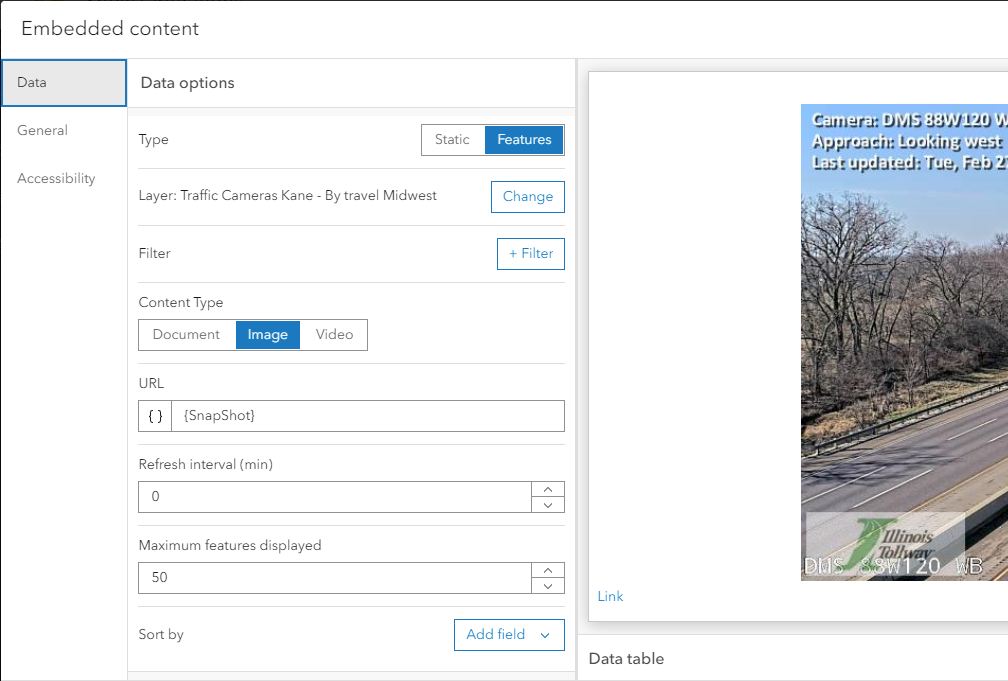 Embedded content and filter on dashboard - Esri Community