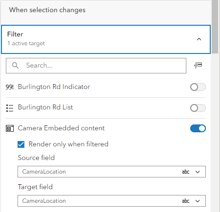 Embedded content and filter on dashboard - Esri Community