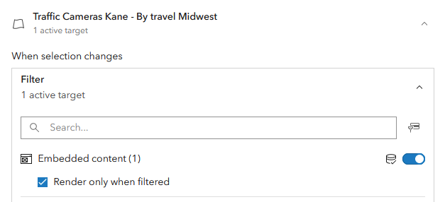 Embedded content and filter on dashboard - Esri Community