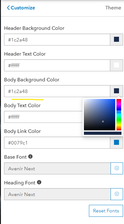 Hub Color Palette vs Experience Builder Color Pale... - Esri Community