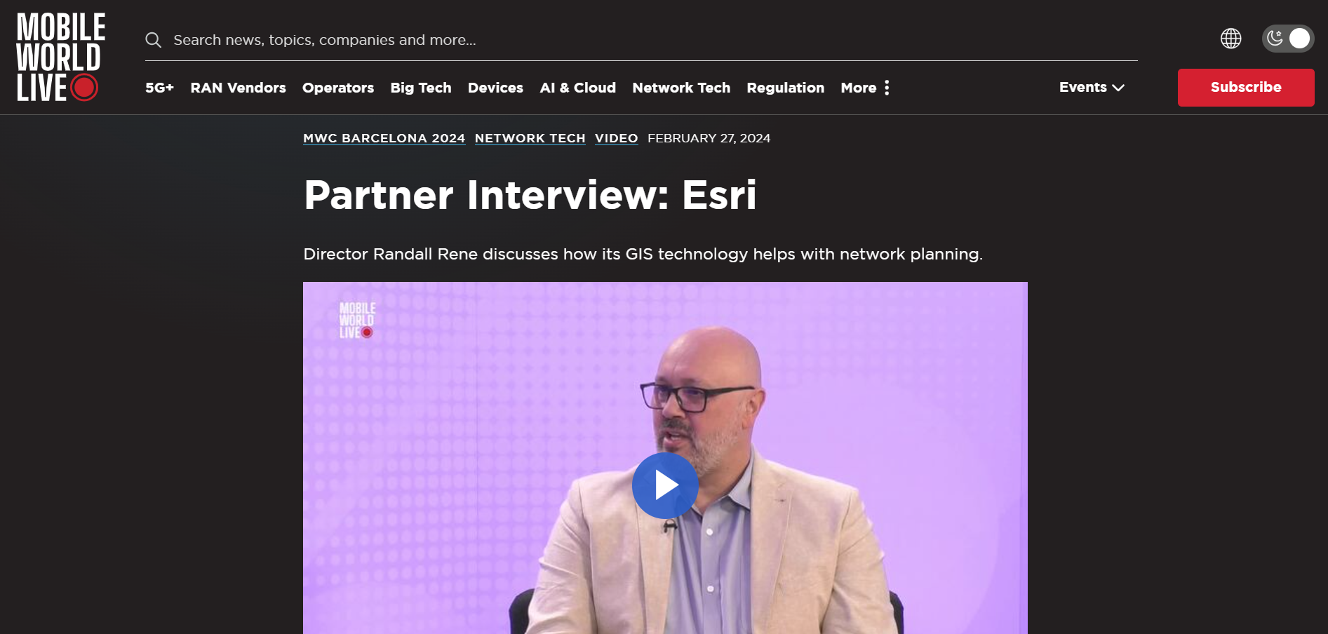 Telecom Insights: MWC Partner Interview: Esri - Esri Community