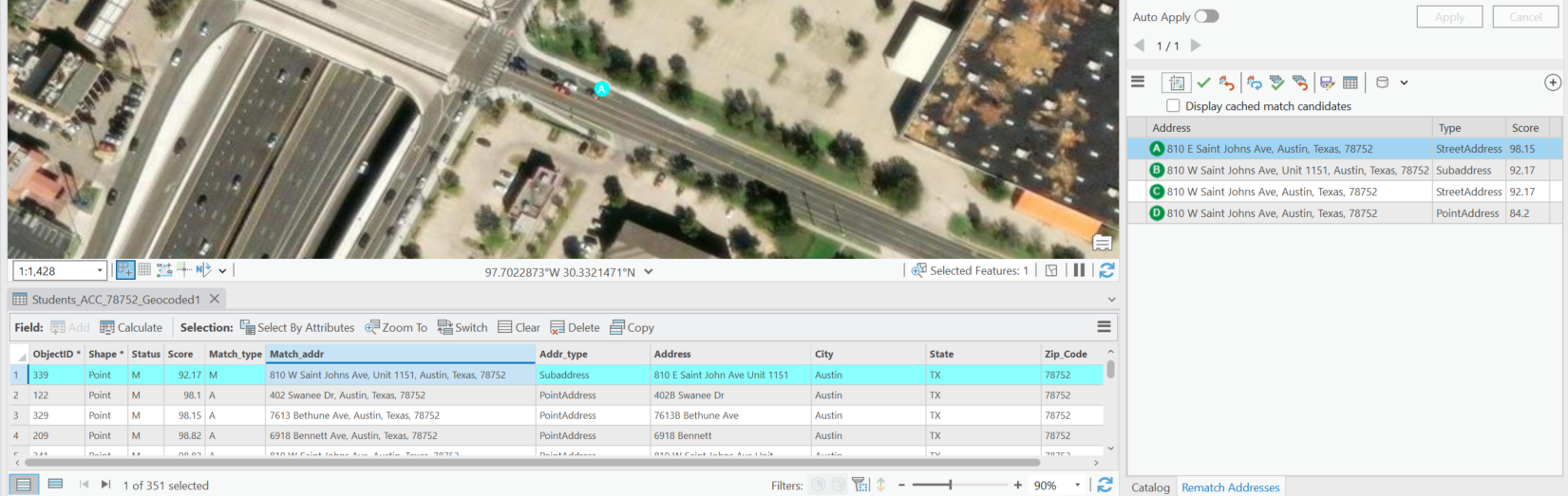 Geocoding Rematch Candidate changes, but original ... - Esri Community