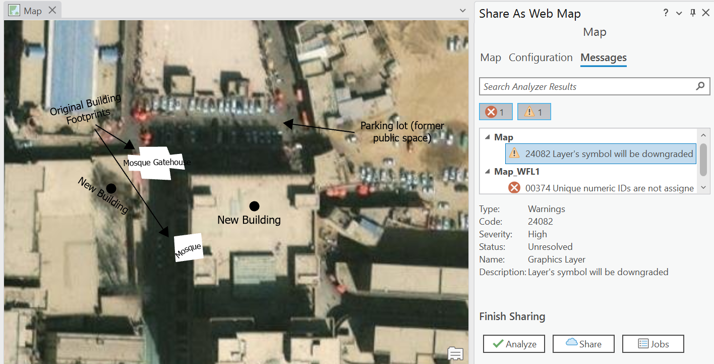 Map graphics disappear when sharing it as a web ma... - Esri Community