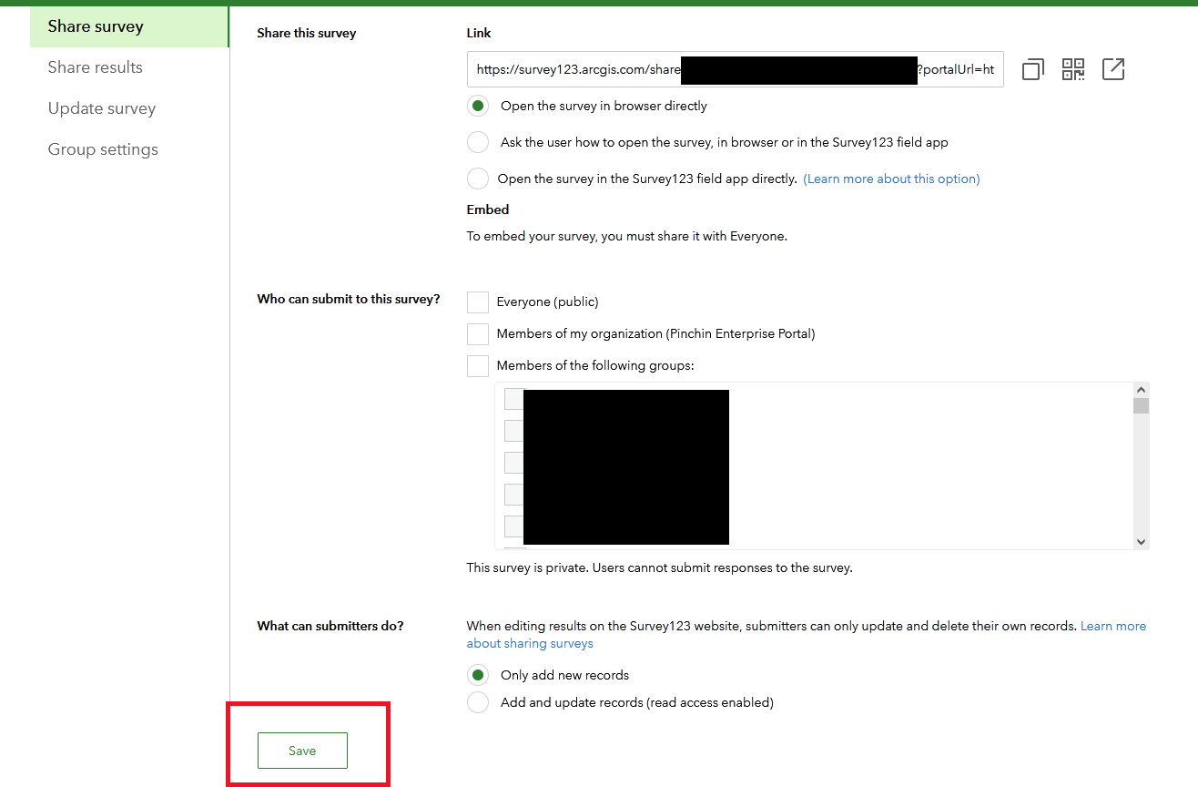 The survey is not accessible or does not exist. - Esri Community