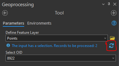 Update Parameters in Toolbox after refreshing sele... - Esri Community