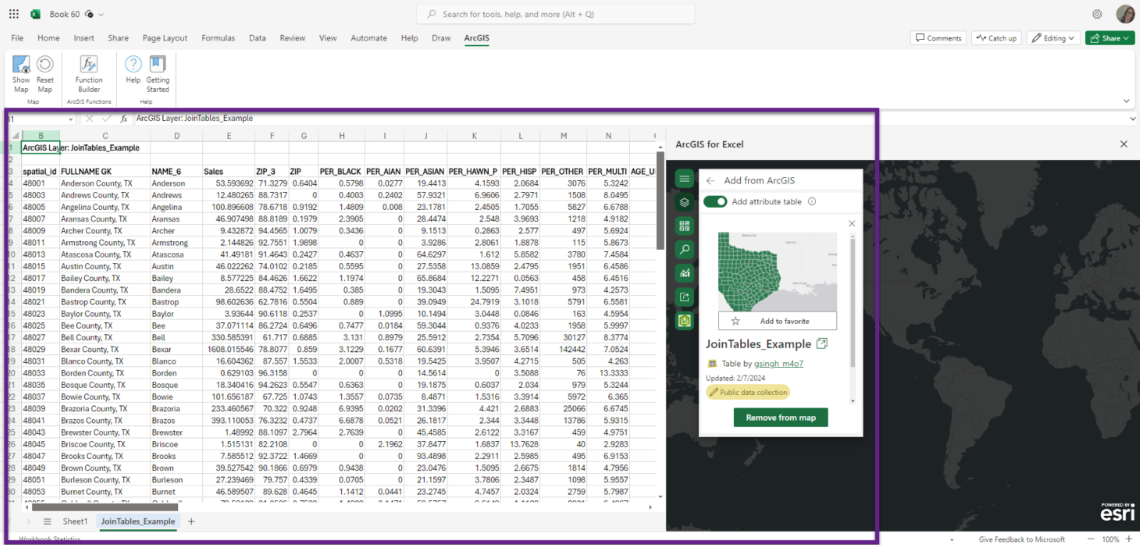 ArcGIS for Excel 2024.1.0.0.24 New feature for Arc... - Esri Community