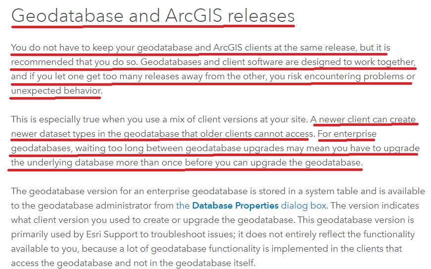 Solved: Geodatabase version inconsistency - Esri Community