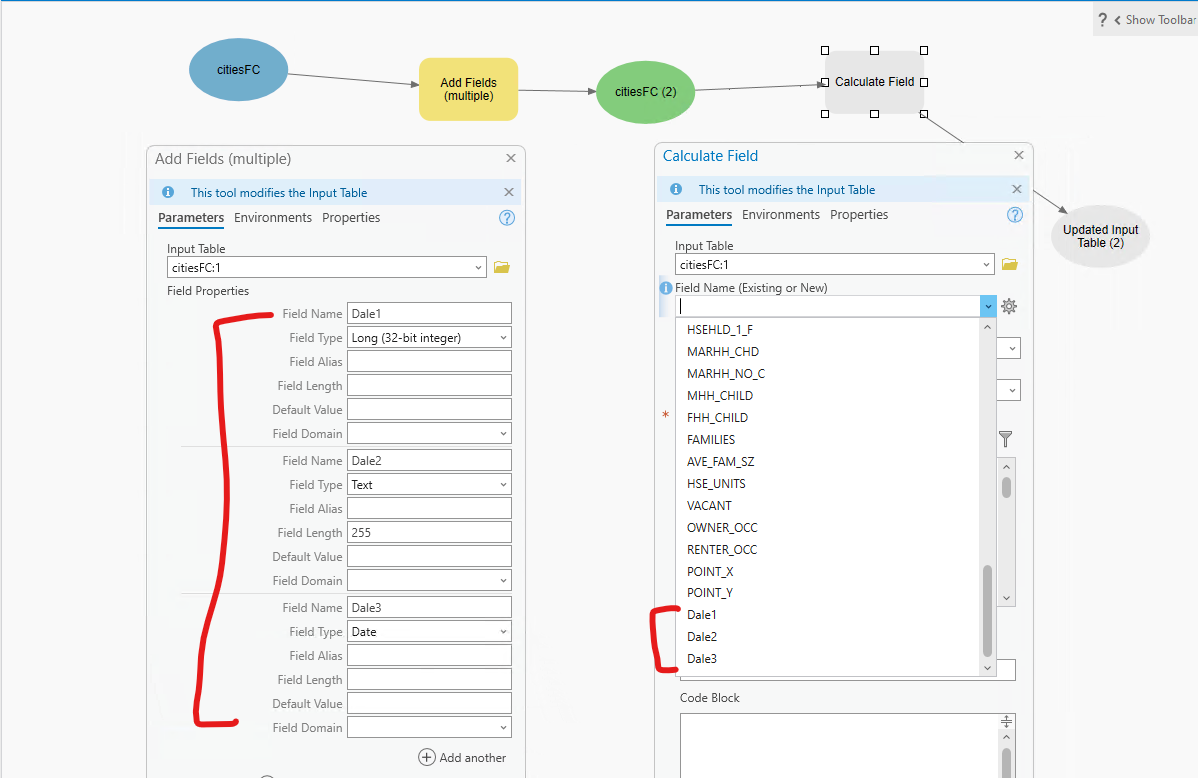 Non-repro: Add Fields (multiple) not updating deri... - Esri Community