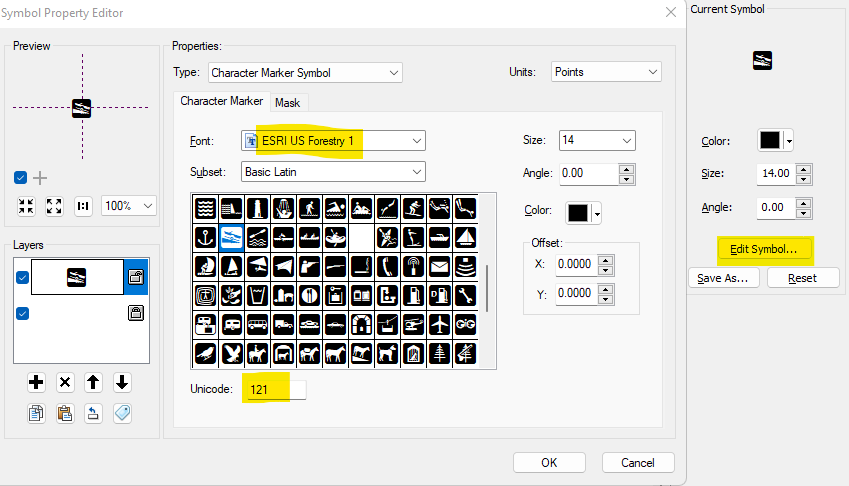 Solved Font And Character Used In Symbology Esri Community