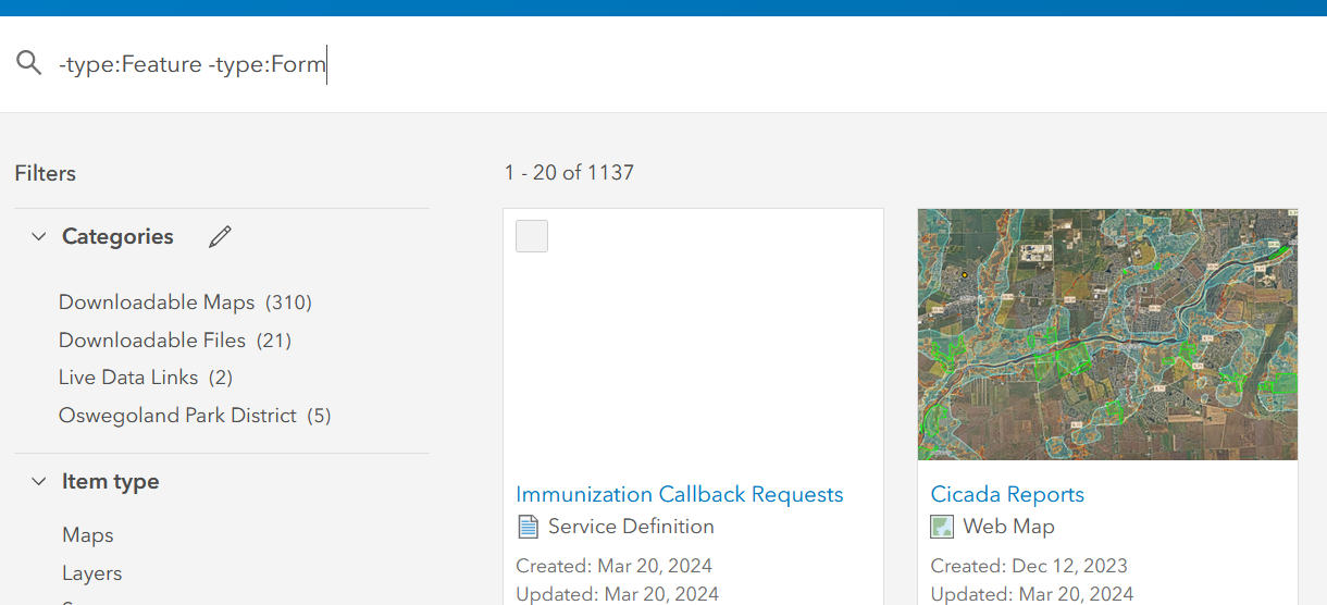 An "anti" item portal content filter - Esri Community