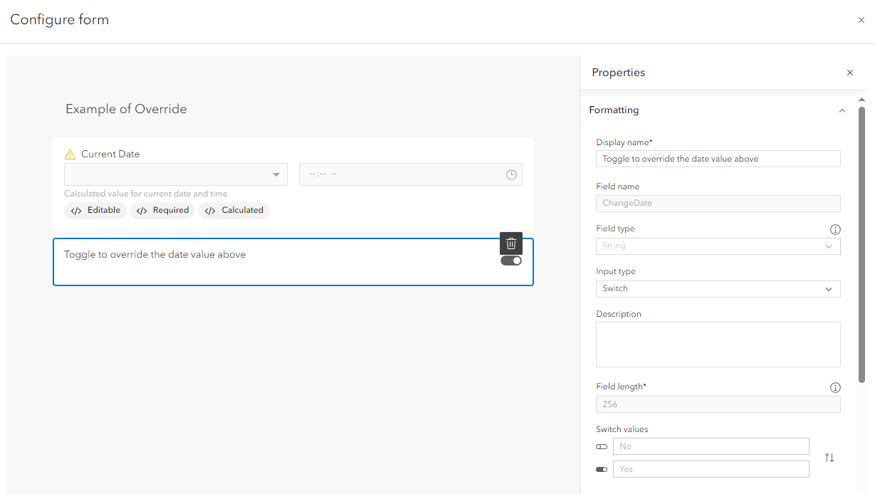 How to override values for fields with calculated expressions in Forms and the Editor widget